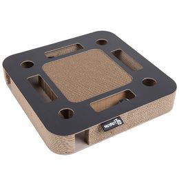 District70 Kratzpappe Spy Kratzm&ouml;bel mit Spielzeug weiss