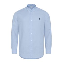 U.S. Polo Assn. Herren Leinenhemd aus Leinen-Baumwollmix