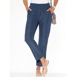 Schlupfhose Classic Basics, Damen, Gr. 44, Normalgr&ouml;&szlig;en, blau (marine, meliert), 100% Polyester, meliert, Hosen Schlupfhose