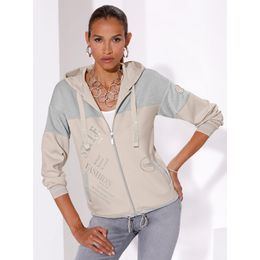 CR&Eacute;ATION L Shirtjacke CREATION L "Modal-Mix-Shirtjacke", Damen, Gr. 38, beige (silberfarben, elfenbein), 50% Modal, 44% Polyester, 6% Elasthan, Einsatz:4% Elasthan, 54% Polyester, 20% Viskose, 22% metallisierte Fasern, gemustert, unifarben, Shirts Shirtjacke