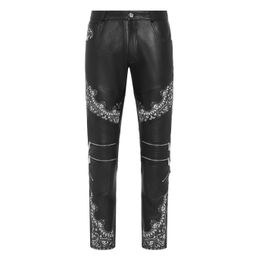 Philipp Plein Lederhose Paisley