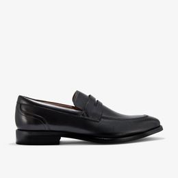 Clarks Banstead Lo Schwarze Lederschuhe