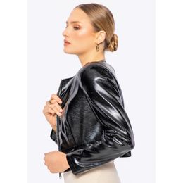 Wittchen Damen-Kurzjacke aus schwarzem &Ouml;ko-Leder