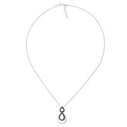 Orphelia 'Amber' Damen 925 Sterling Silber Kette mit Anh&auml;nger - Silber/Schwarz ZH-7092/2