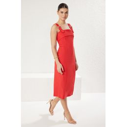 Schlichtes, mittellanges Spaghettitr&auml;gerkleid f&uuml;r Damen, l&auml;ssig und normal