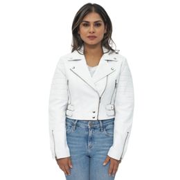 Kurz geschnittene Brando-Bikerjacke aus Leder f&uuml;r Damen &ndash; Damaskus