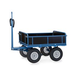Fetra Handpritschenwagen 6454PZ mit Zug&ouml;se blau pulverbeschichtet)
