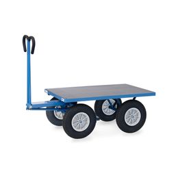 Fetra Handpritschenwagen 6404P blau pulverbeschichtet mit Drehschemel-Lenkung)