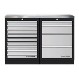 Kraftwerk Mobilio 2er Kombi, Edelstahl, 4 & 9 Schubladen (3964K-940IX)