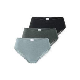 Brasilslip Schiesser "Modern Multipacks", Damen, Gr. 42, sortiert 4, Single Jersey, Obermaterial: 95% Baumwolle, 5% Elasthan, k&ouml;rpernah, Unterhosen, Spitzenb&auml;nder, Single-Jersey, Baumwollmischung