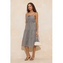 Kariertes, &auml;rmelloses Midi-Kleid f&uuml;r Damen, l&auml;ssig/alltagstauglich, im Skater-Stil