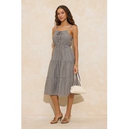 Kariertes, &auml;rmelloses Midi-Kleid f&uuml;r Damen, l&auml;ssig/alltagstauglich, im Skater-Stil