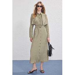 Langes, gerades Maxikleid f&uuml;r Damen, l&auml;ssig/alltagstauglich, mit Hijab-Absatz