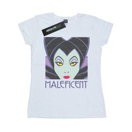 Disney - "Maleficent Cropped Head" T-Shirt f&uuml;r Damen (Wei&szlig;)