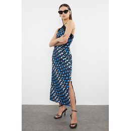 Maxikleid mit geometrischem Muster, Spaghettitr&auml;gern, Abend-/Alltagskleid, normale Passform