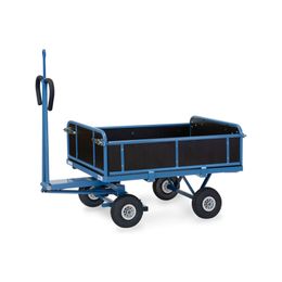 Fetra Handpritschenwagen 6453PZ mit Zug&ouml;se blau pulverbeschichtet)