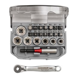 Gedore RED Bit-Knarren-Satz, 23-teilig, Bit-Set mit Bit-Halter und Schraubendrehereins&auml;tzen, 1/4", 6,3 mm, R49005023 (3300026)