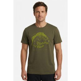 T-Shirt Icepeak "MILLINGTON", Herren, Gr. S, schwarz olive, Obermaterial: 100% Baumwolle, Shirts T-Shirt, Print T-Shirt, f&uuml;r sportlichen Look im Alltag