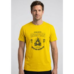 T-Shirt Icepeak "MOSBACH", Herren, Gr. M, gelb, Obermaterial: 100% Baumwolle, Shirts T-Shirt, Print T-Shirt