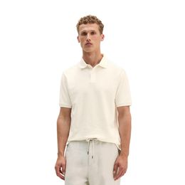 Marc O'Polo Poloshirt MARC O'POLO "aus Bio-Baumwolle und Leinen", Herren, Gr. L, wei&szlig; (silky wei&szlig;), Obermaterial: 70% Baumwolle, 30% Leinen, unifarben, regular fit, Rippb&uuml;ndchen, Shirts
