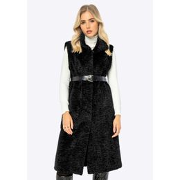 Wittchen Damen-Weste aus schwarzem Polyester mit Lammfellimitat