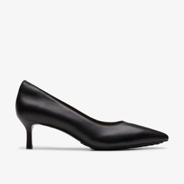 Clarks Adela Court Schwarze Leder Schuhe
