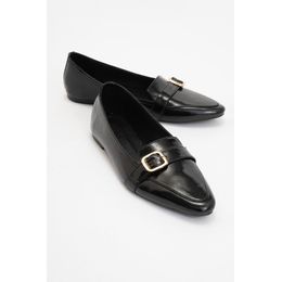 Zarina Spitze Zehenpartie Leder Flache Schuhe Damen