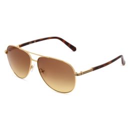 Guess GU00043 | Unisex-Sonnenbrille | Fassung: Vollrand, Pilot, Metall, Gold | Glasfarbe: Braun