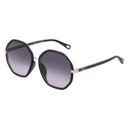 Chlo&eacute; Chlo&eacute; CH0133SA | Unisex-Sonnenbrille | Fassung: Vollrand, Geometrisch, Kunststoff, Grau Gl&auml;nzend | Glasfarbe: Grau Verlaufend