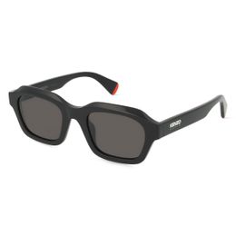 Kenzo KZ40175I | Unisex-Sonnenbrille | Fassung: Vollrand, Quadratisch, Kunststoff, Schwarz Gl&auml;nzend | Glasfarbe: Grau