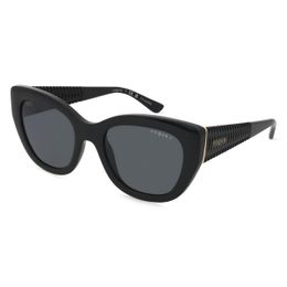 Vogue 0VO5567S | Damen-Sonnenbrille | Fassung: Vollrand, Butterfly, Kunststoff, Schwarz | Glasfarbe: Grau