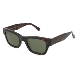 Fielmann MC 624 SUN FA SKY | Unisex-Sonnenbrille | Fassung: Vollrand, Quadratisch, Acetat Extrudiert, Havanna Dunkel | Glasfarbe: Gr&uuml;n