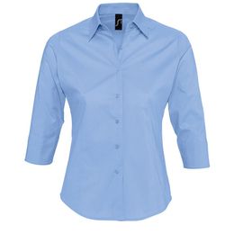 SOLS Damen Effect Bluse / Arbeitsbluse, 3/4-&Auml;rmel (Himmelblau)