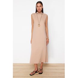 Damen Unifarbenes Maxikleid, lang, l&auml;ssig, normale Passform, modisch und dezent