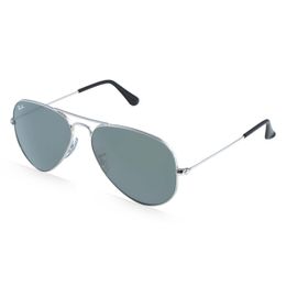 Ray-Ban RB 3025 AVIATOR | Unisex-Sonnenbrille | Fassung: Vollrand, Pilot, Metall, Silber Gl&auml;nzend | Glasfarbe: G15 Spiegel Silber