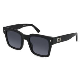 Dsquared2 ICON 0010/S | Herren-Sonnenbrille | Fassung: Vollrand, Quadratisch, Acetat, Schwarz | Glasfarbe: Grau
