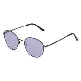 Fielmann OU 001 SUN CL | Unisex-Sonnenbrille | Fassung: Vollrand, Panto, Edelstahl, Gun Dunkel | Glasfarbe: Grau