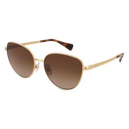 Ralph Lauren Ralph RA4144 | Damen-Sonnenbrille | Fassung: Vollrand, Butterfly, Metall, Gold Gl&auml;nzend | Glasfarbe: Braun Verlaufend