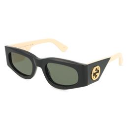 Gucci GG1664S | Damen-Sonnenbrille | Fassung: Vollrand, Eckig, Acetat, Schwarz | Glasfarbe: Grau