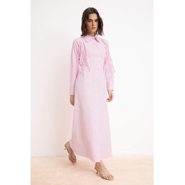 Marineblaues, flaches, langes, l&auml;ssiges/alltagstaugliches A-Linien-Hijab-Kleid f&uuml;r Damen