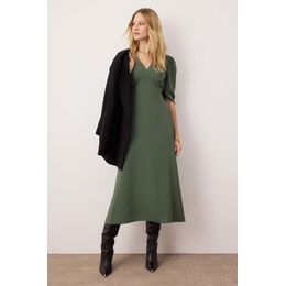 Unifarbenes Damen-Midikleid mit Dreiviertel&auml;rmeln, l&auml;ssigem Skater-Stil