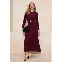 Braunes, flaches, langes, l&auml;ssiges/alltagstaugliches A-Linien-Hijab-Kleid f&uuml;r Damen