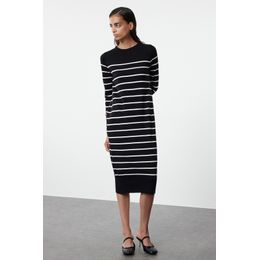 Gestreiftes Maxikleid f&uuml;r Damen, lang, l&auml;ssig/alltagstauglich