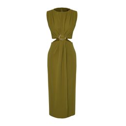 Gr&uuml;nes, gerades, &auml;rmelloses Midi-Kleid f&uuml;r Damen, geeignet f&uuml;r Tag und Nacht