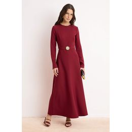 Damen-Maxikleid mit flachem, langem Schnitt und Hijab-Schnitt