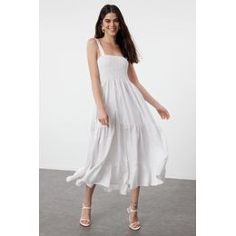 Damen-Maxikleid in Unifarben mit Spaghettitr&auml;gern, l&auml;ssig, normale Passform