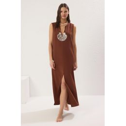 Gerades, figurbetontes Maxi-Strandkleid f&uuml;r Damen
