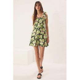 Damen Mini-Kleid mit Blumenmuster, l&auml;ssig/alltagstauglich