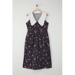 Curve Damen Sehr farbenfrohes, &auml;rmelloses Midikleid mit Blumenmuster in &Uuml;bergr&ouml;&szlig;e &ndash; l&auml;ssig/alltagstauglich