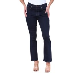 Magic Shaping hoch taillierte Slim Flare Leg Jeans f&uuml;r Damen in Indigo